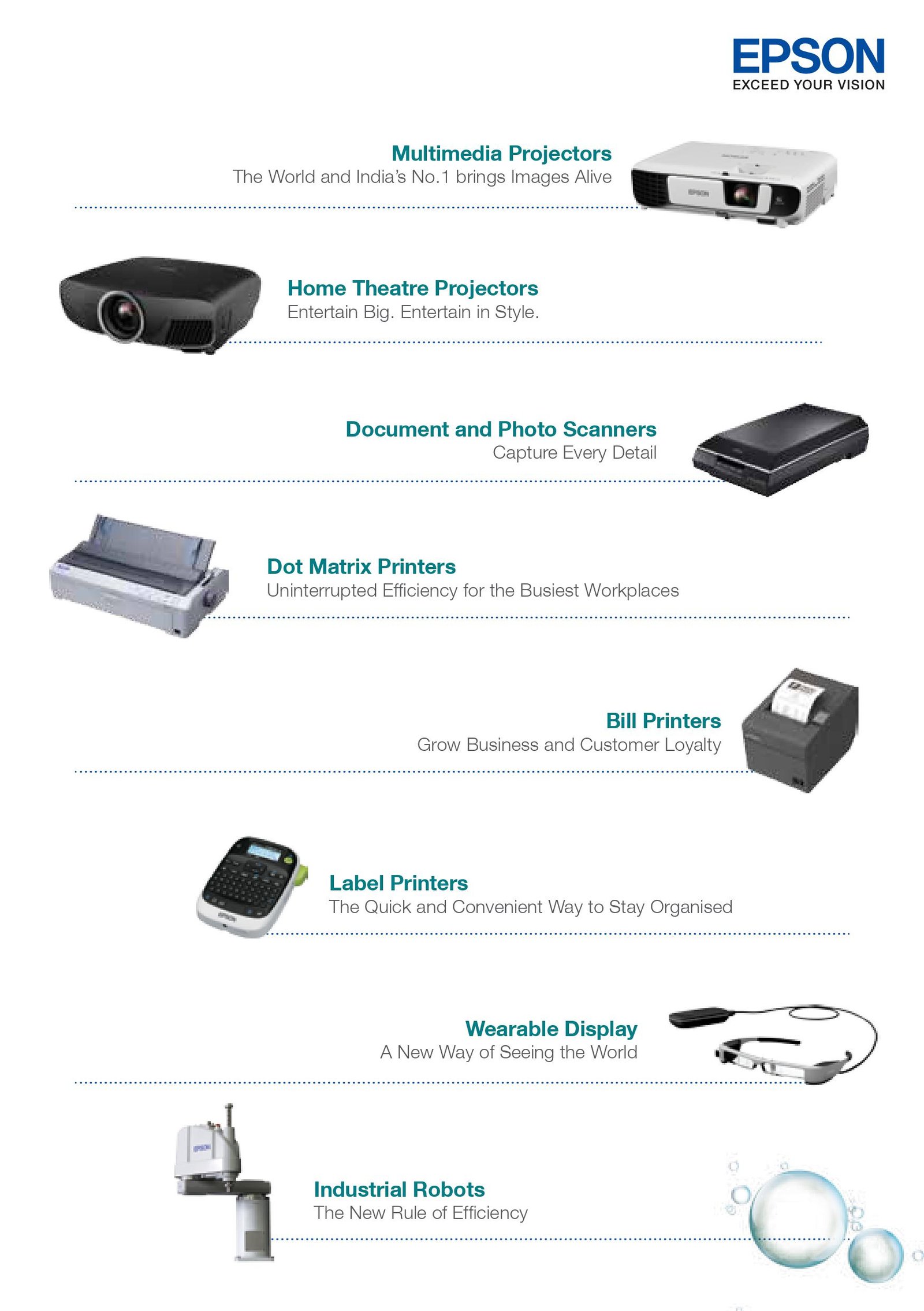 Epson Product Range Of Printers, Thermal Bill Printers, Inkjet ...