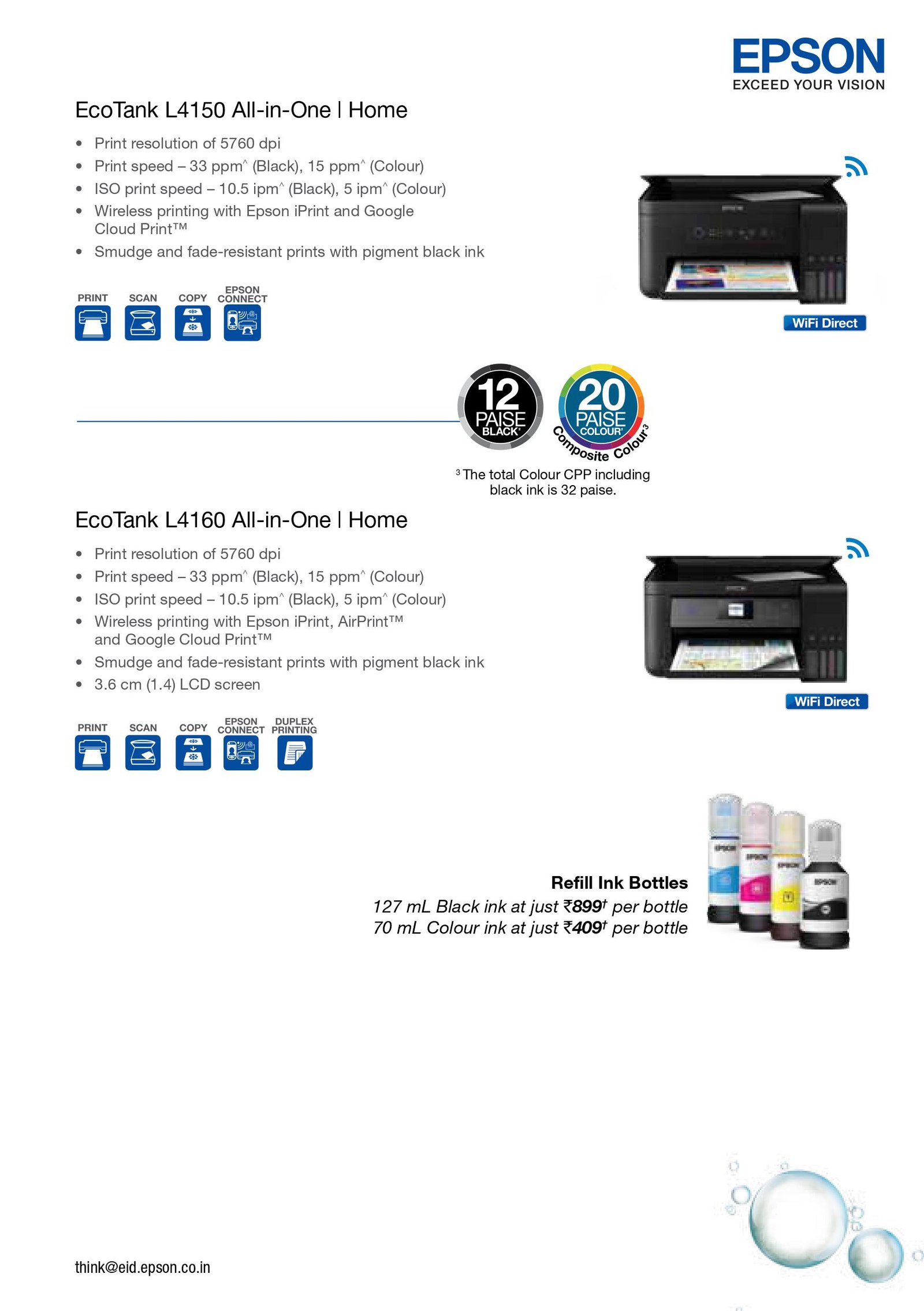 Epson Product Range Of Printers, Thermal Bill Printers, Inkjet ...